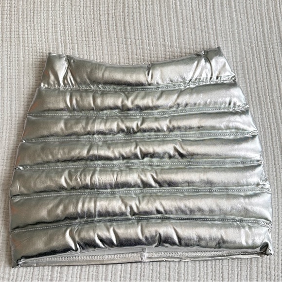 Skirts | Silver Metallic Mini Skirt | Poshmark